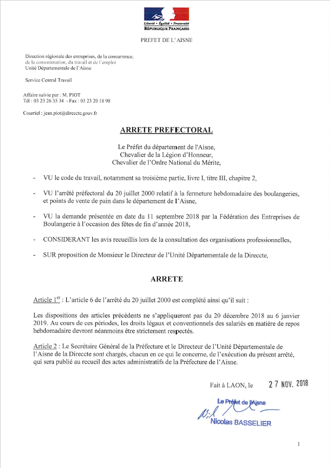 Arrêté préfectoral – Ville de Guise